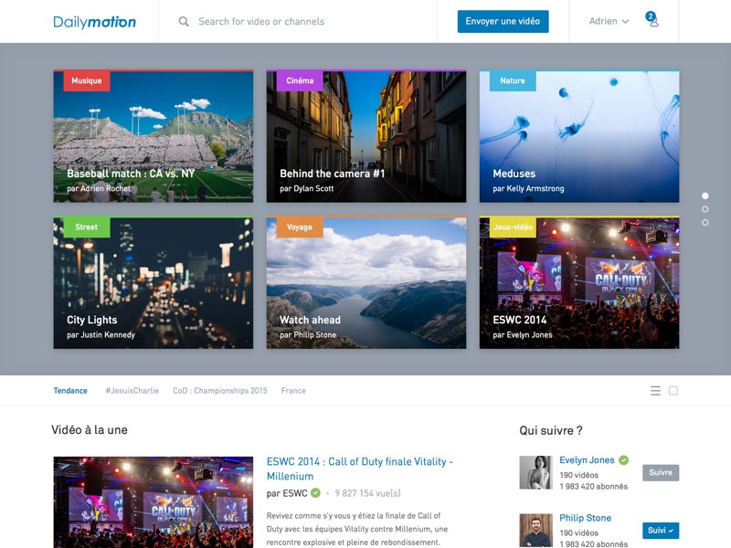 Dailymotion redesign | Web, App - Design | Фотострана | Пост №484462737